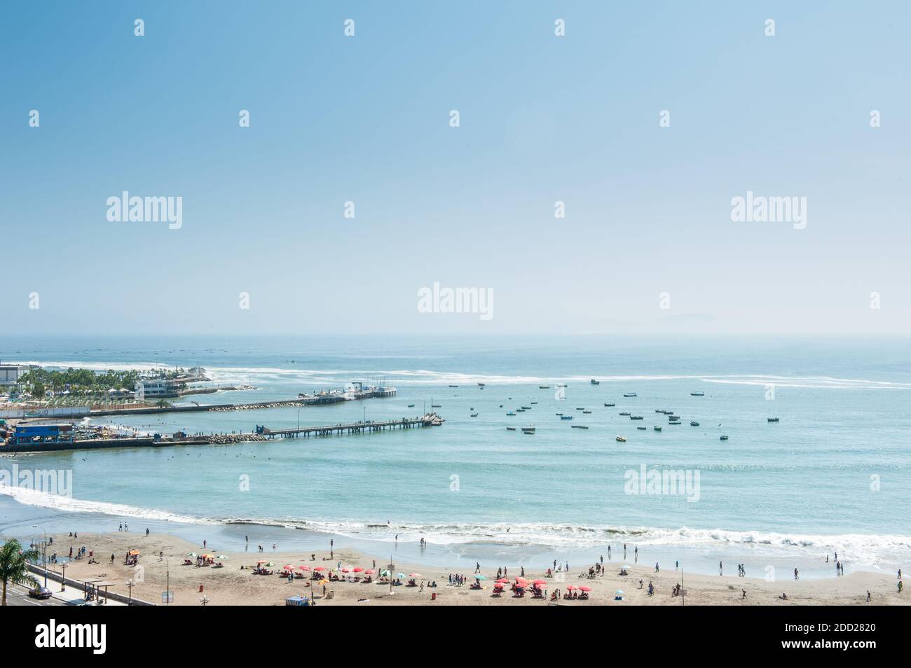 Aerial view of chorrillos district beach and port in Lima, Peru Stock ...