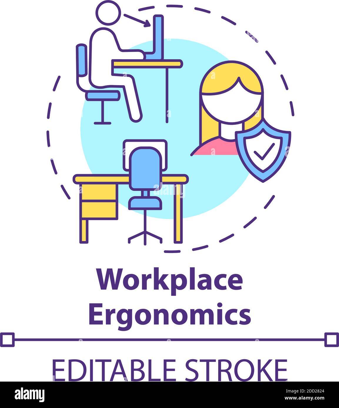 Workplace ergonomics concept icon Stock Vector Image & Art - Alamy