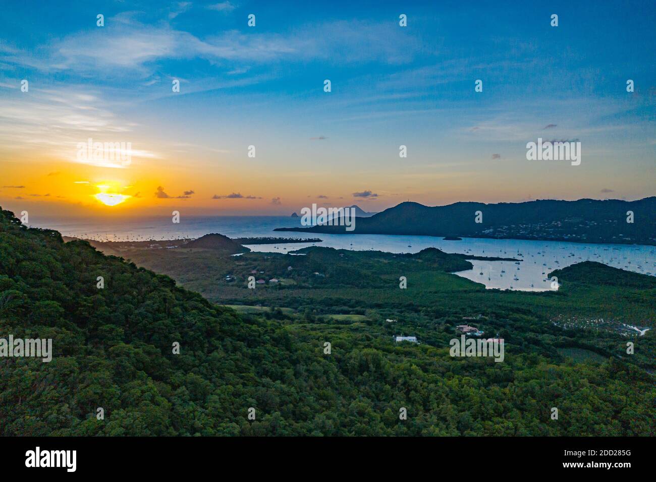 View of the bay of Sainte-Anne from the piton Crève coeur in Sainte ...