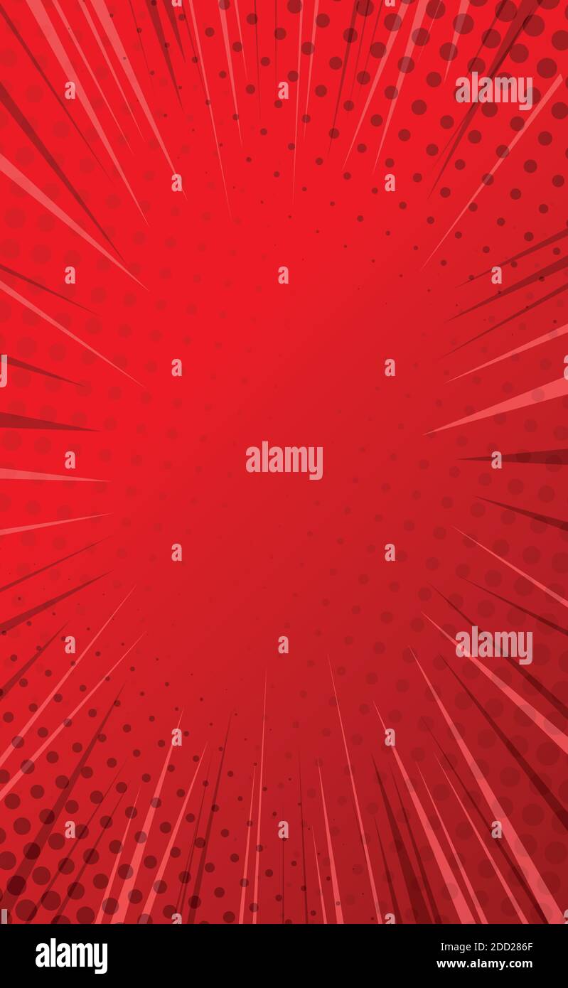 Red comic zoom with lines and dots - Vector illustration Stock Vector ...