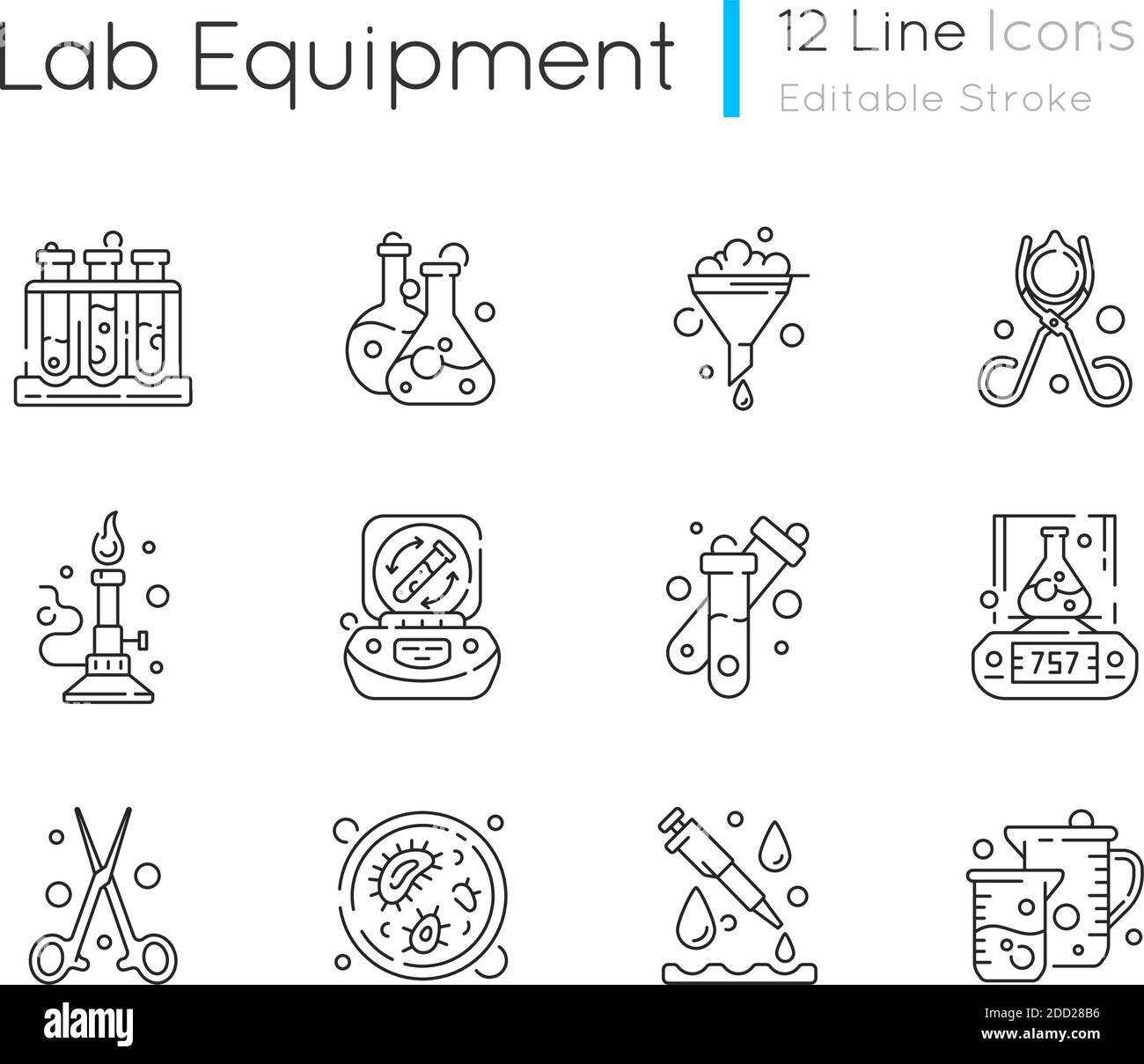 Lab equipment linear icons set Stock Vector Image & Art - Alamy