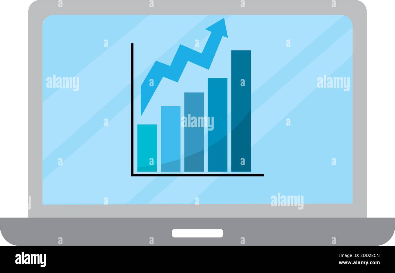 Isolated increased report in white background financial icon- Vector ...