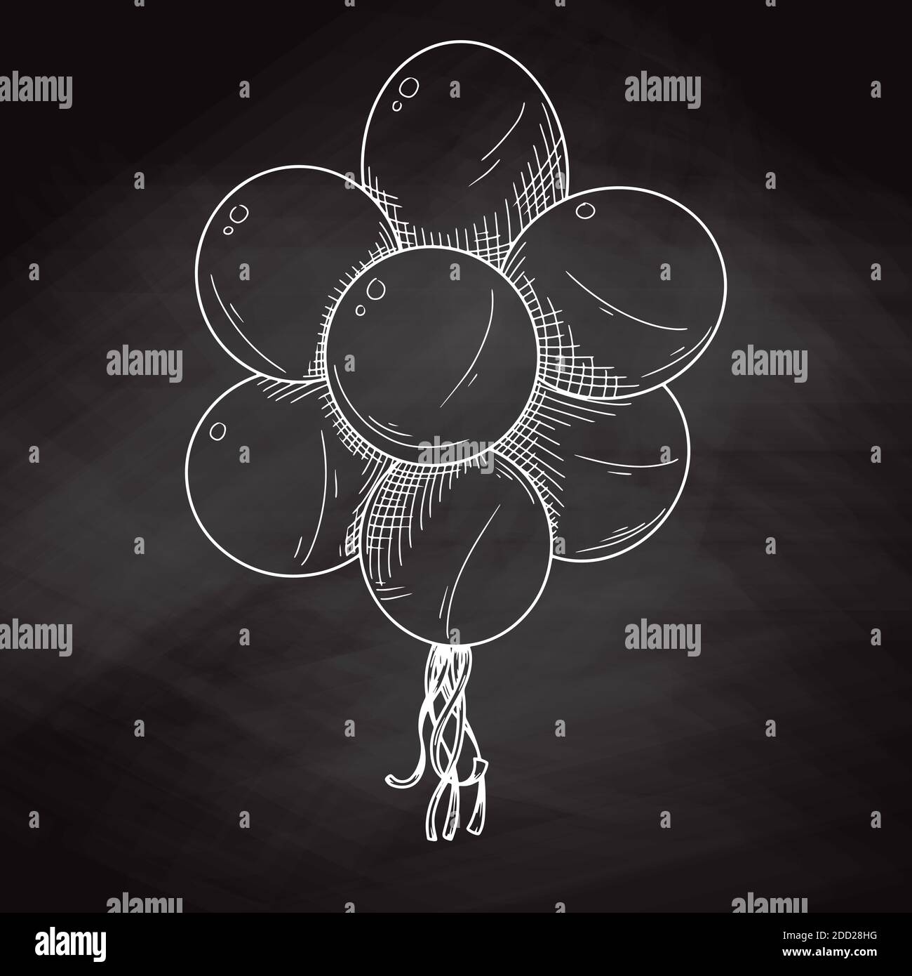 Different balloons. Inflatable balls on a string. Vector illustration ...