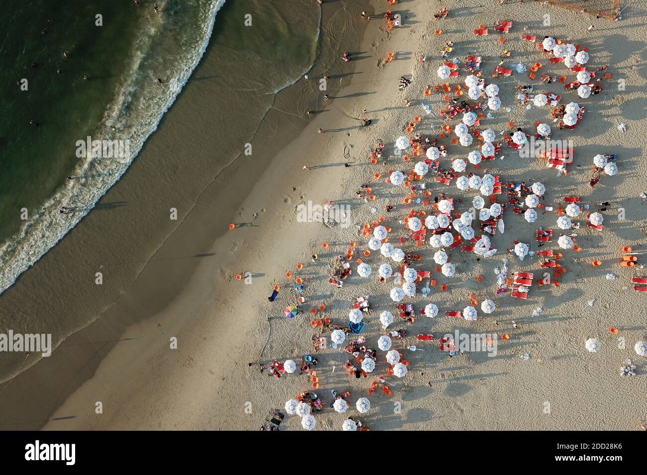 Aerial detail of the Jerusalem Beach in Tel Aviv, Israel Stock Photo ...