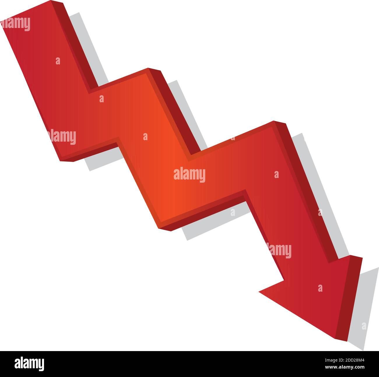 Isolated down symbol red in white background financial icon- Vector ...