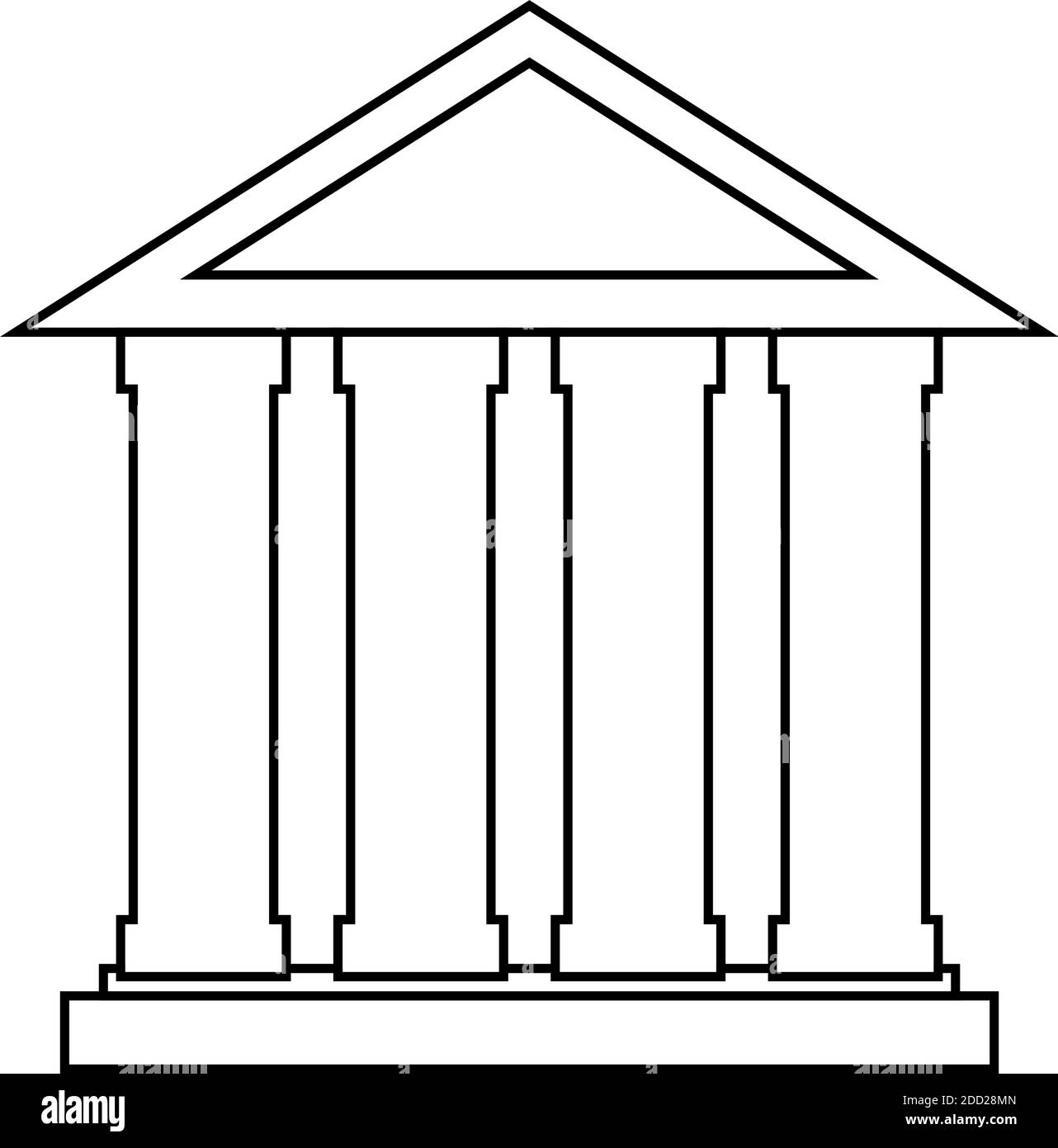 Isolated bank white in white background financial icon- Vector Stock ...