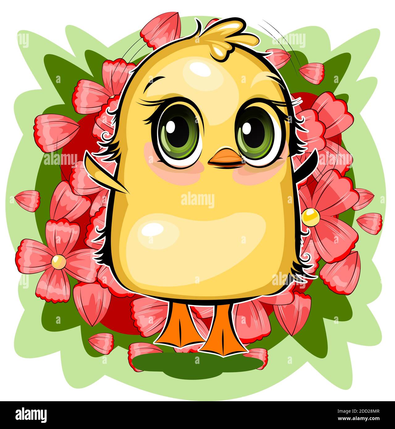 Little duckling. The funny chick is trying to take off. Cute and funny ...