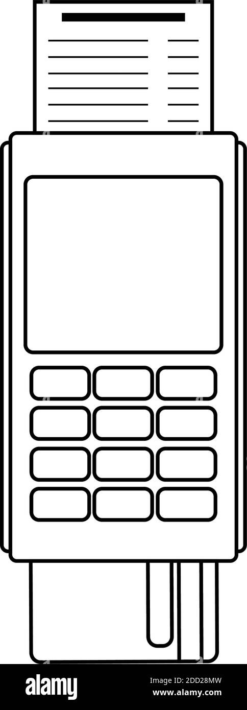 Isolated card pay draw in white background financial icon- Vector Stock ...