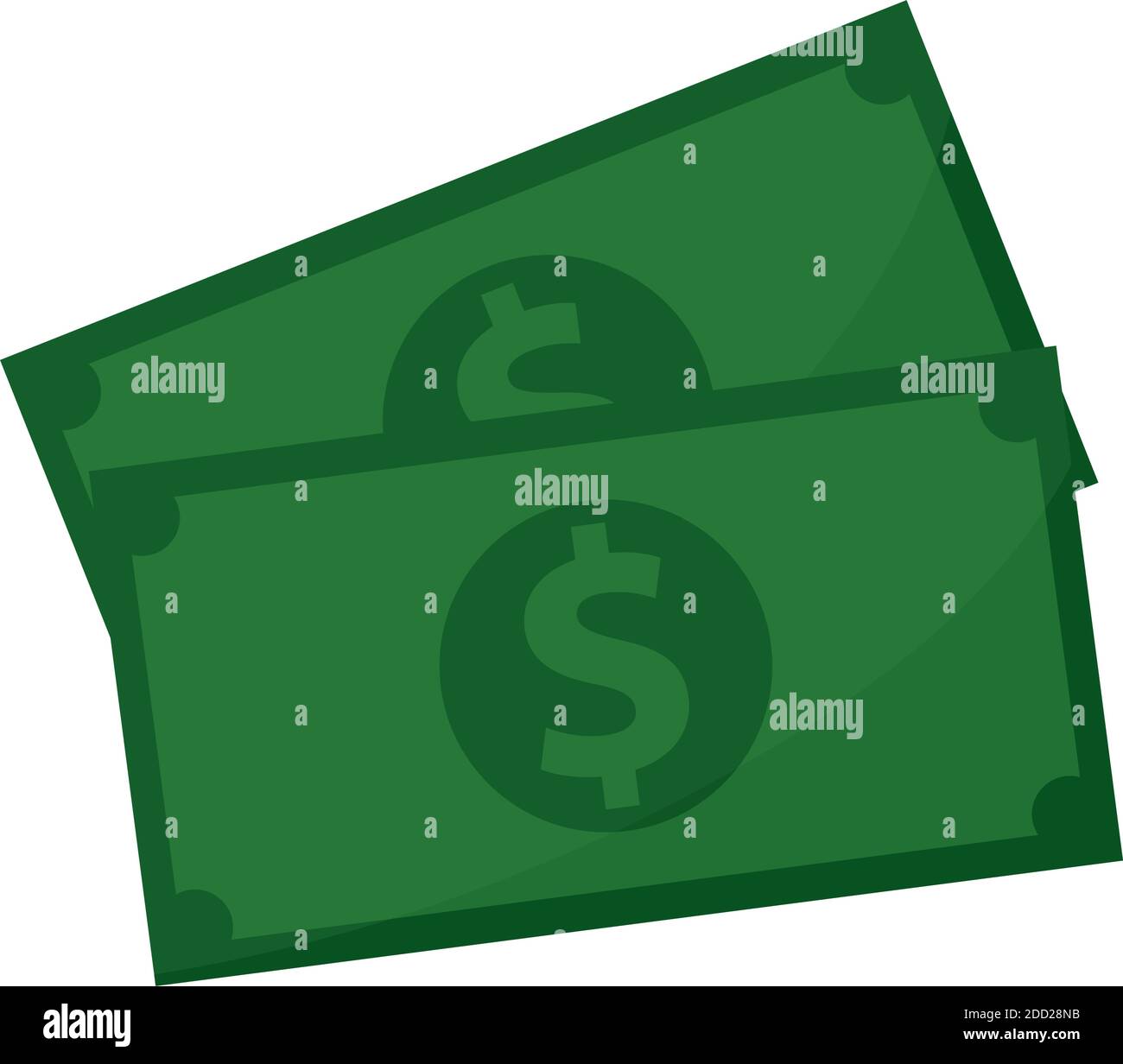 Isolated dollar ticket green in white background financial icon- Vector ...