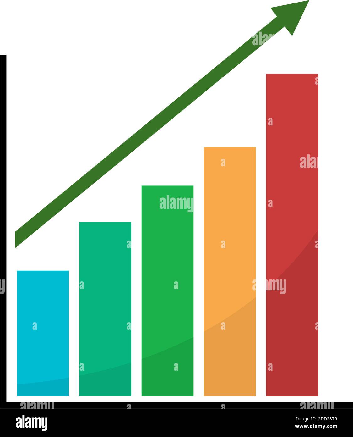 Isolated report increased in white background financial icon- Vector ...