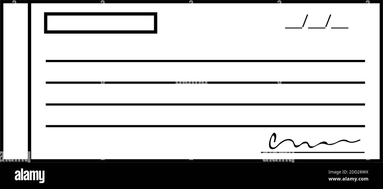 Isolated check money draw in white background financial icon- Vector ...