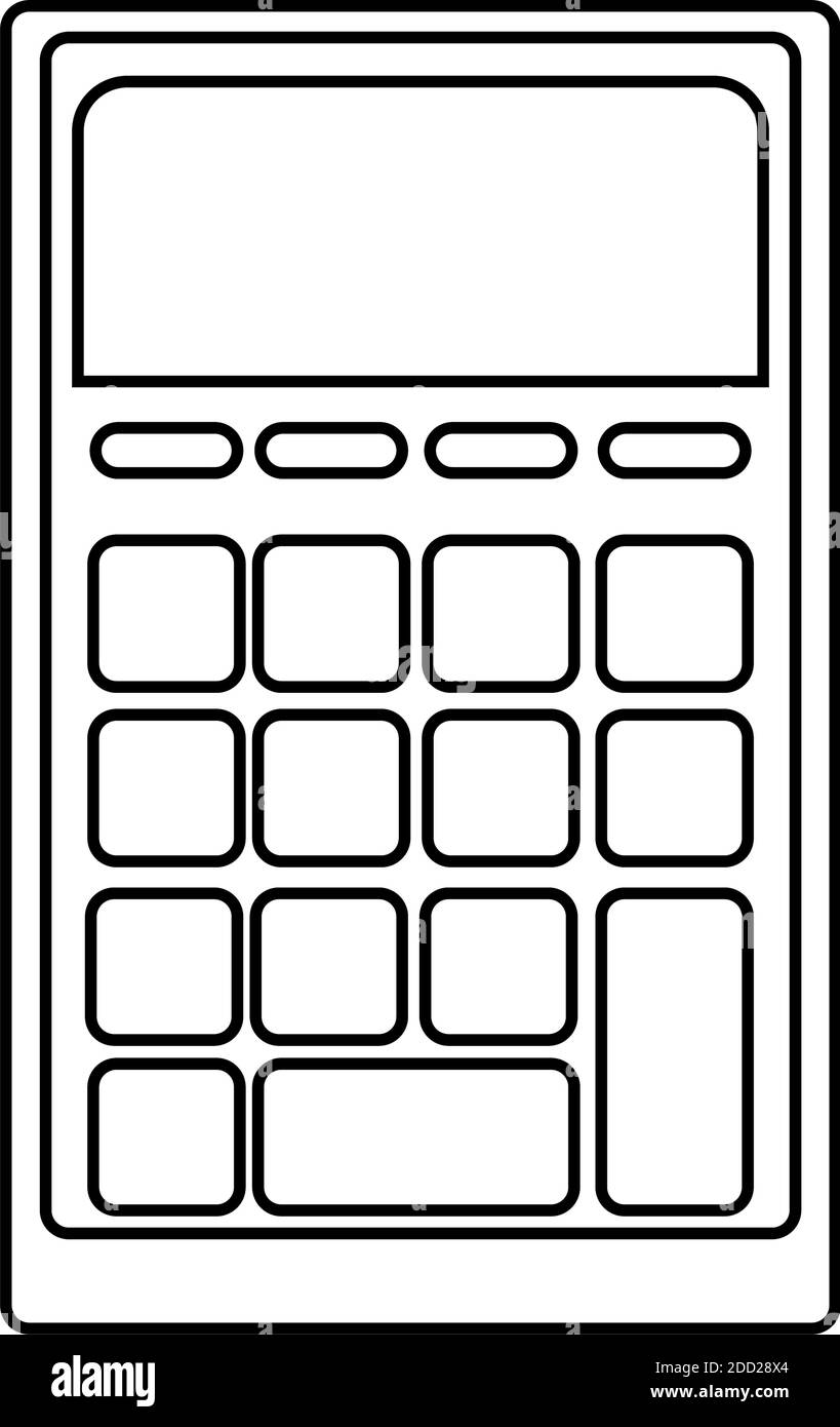 Isolated calculator financial draw in white background financial icon ...