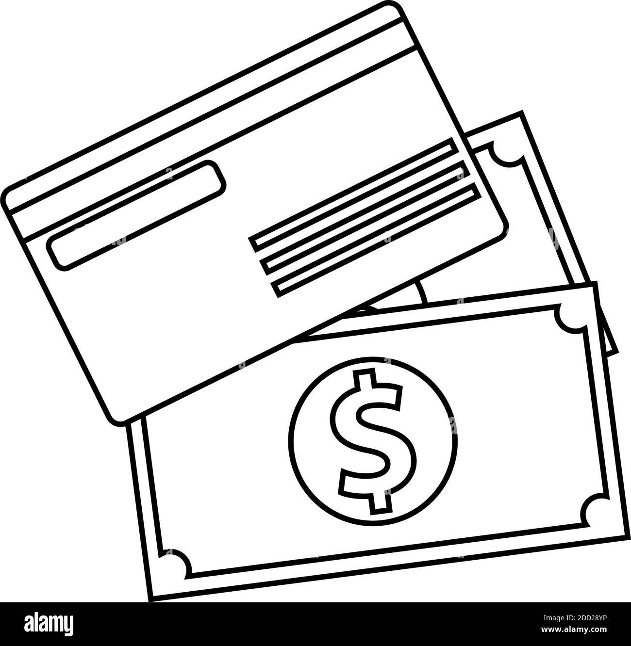 Isolated way pay draw in white background financial icon- Vector Stock ...