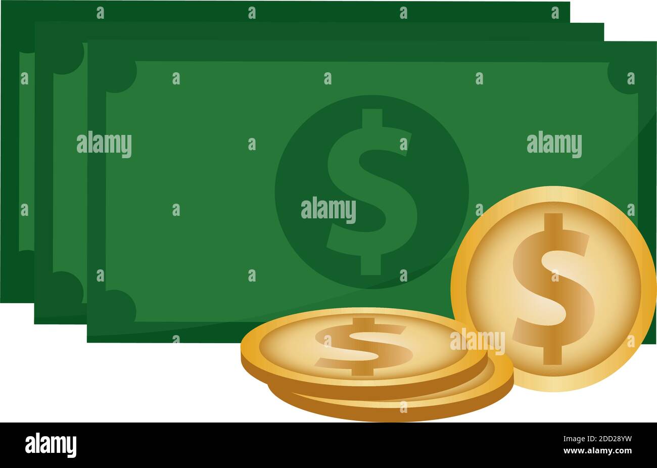 Isolated dollar money in white background financial icon- Vector Stock ...