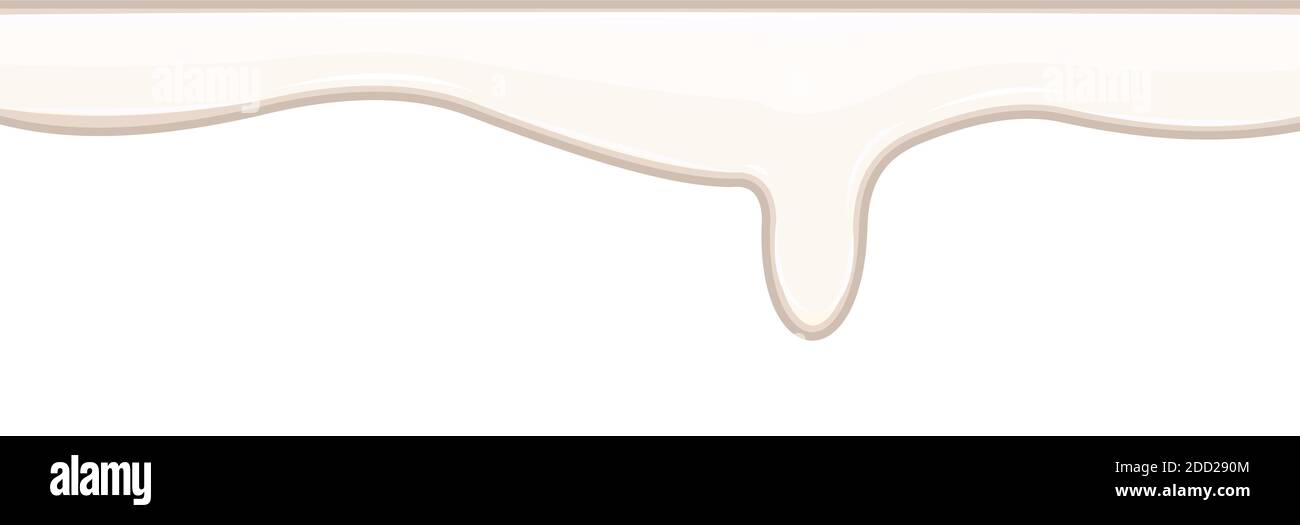 Flows of white liquid. Dairy, yogurt, ice cream or milk. White paint ...