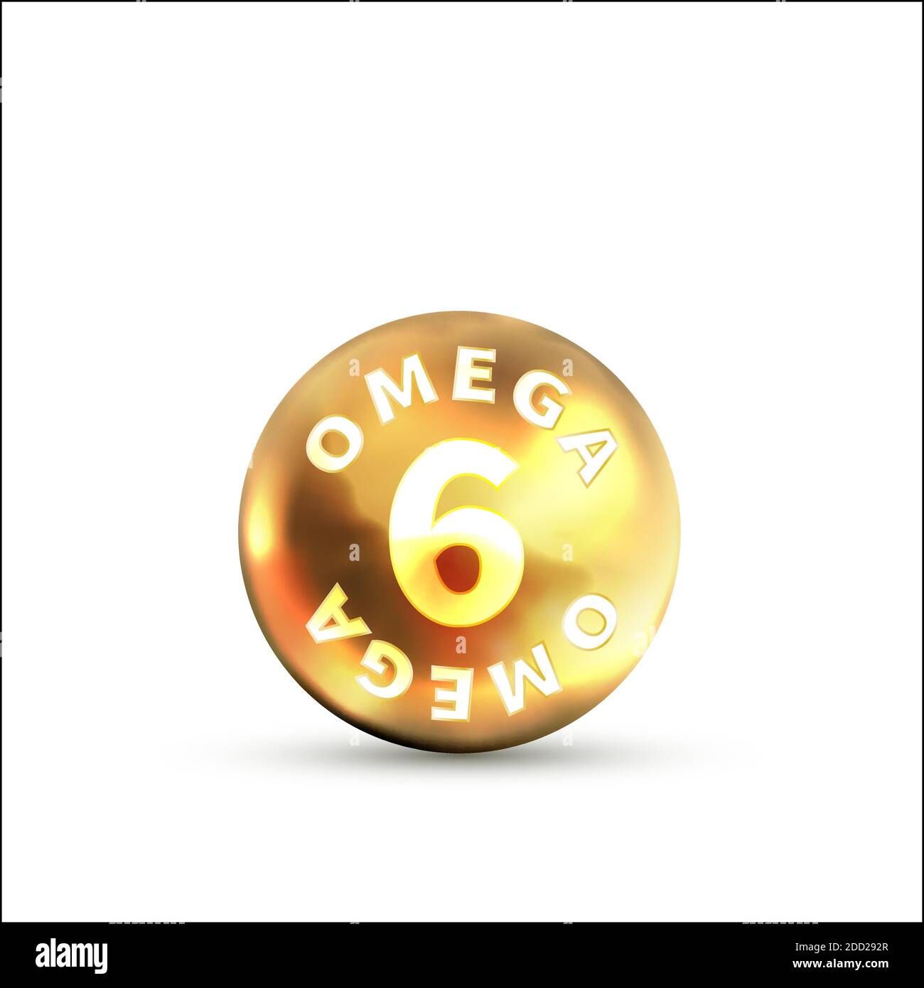 Bright glossy icon of omega 6 isolated on white Stock Vector Image ...