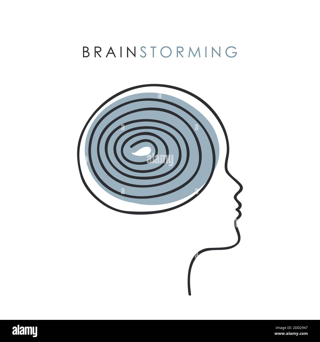 abstract female head brain strorming concept vector illustration EPS10 ...