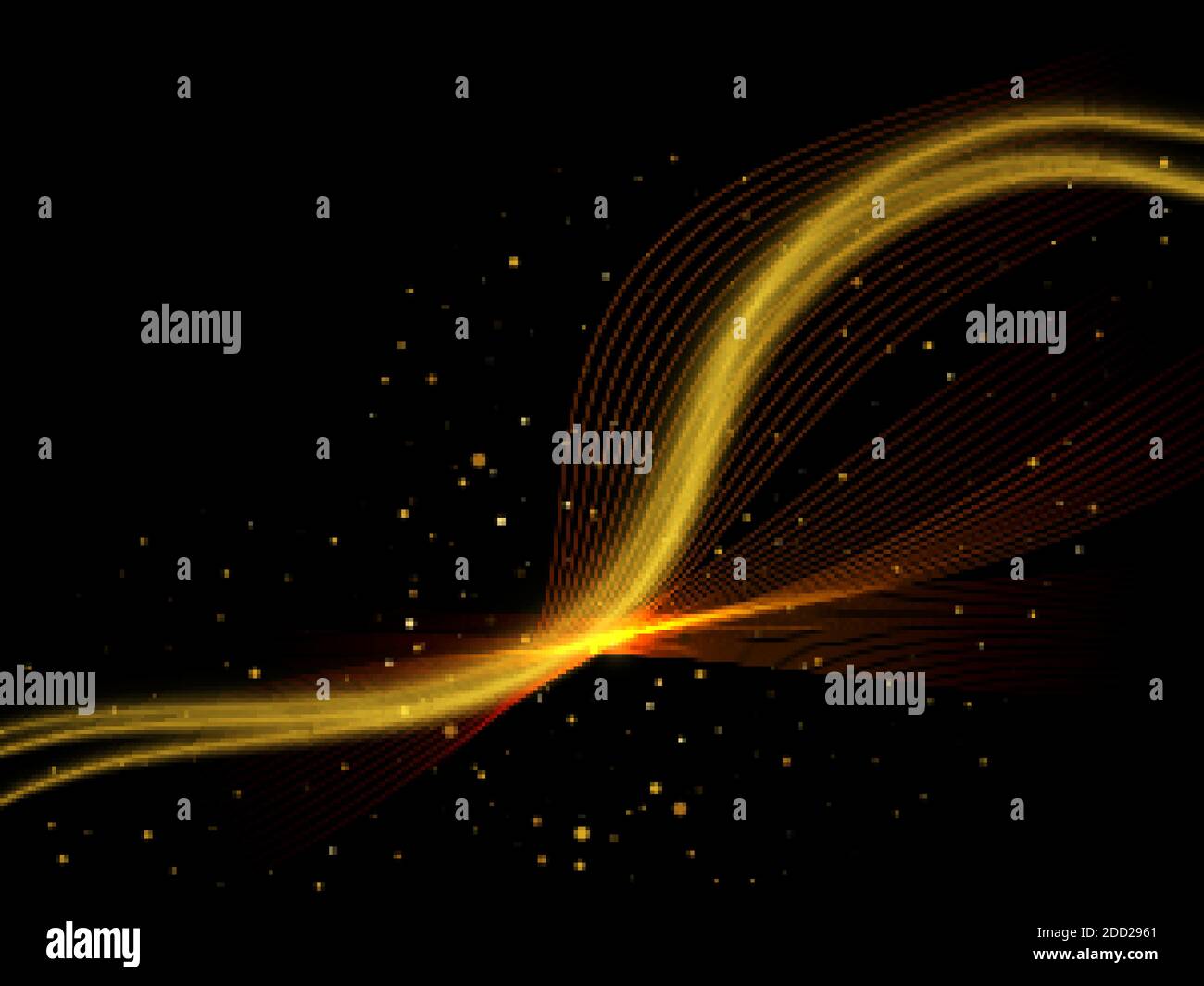 Abstract gold waves design. Shiny golden moving lines design element ...