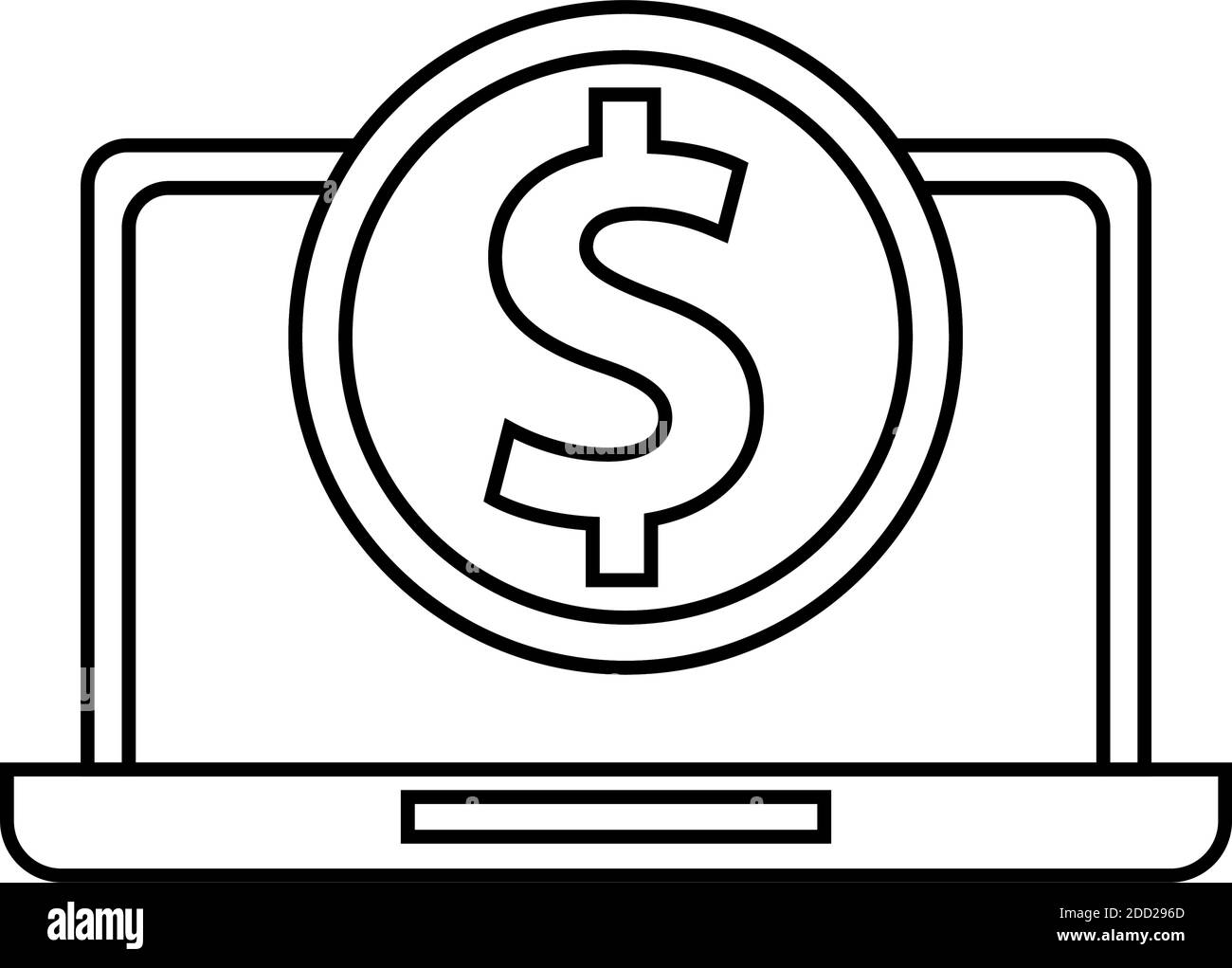Isolated virtual money draw in white background financial icon- Vector ...