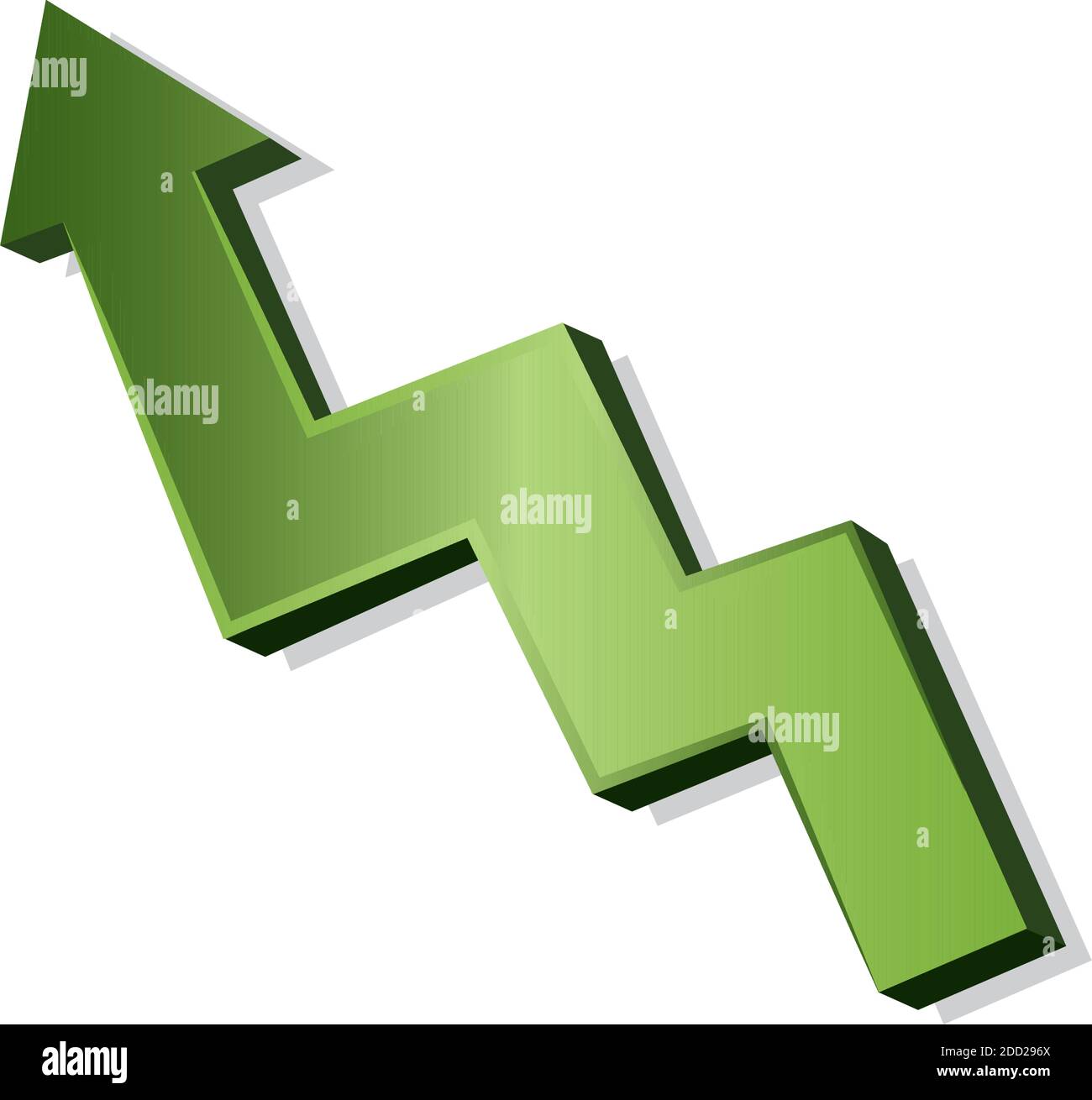 Isolated increased symbol green in white background financial icon ...