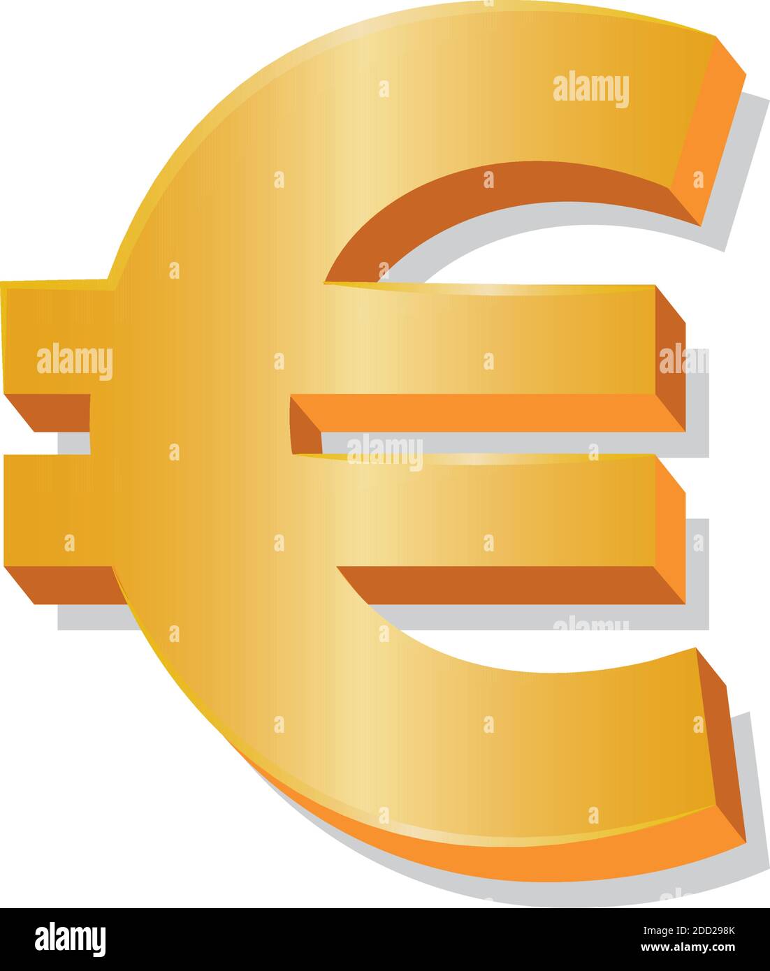 Isolated euro symbol gold in white background financial icon- Vector ...