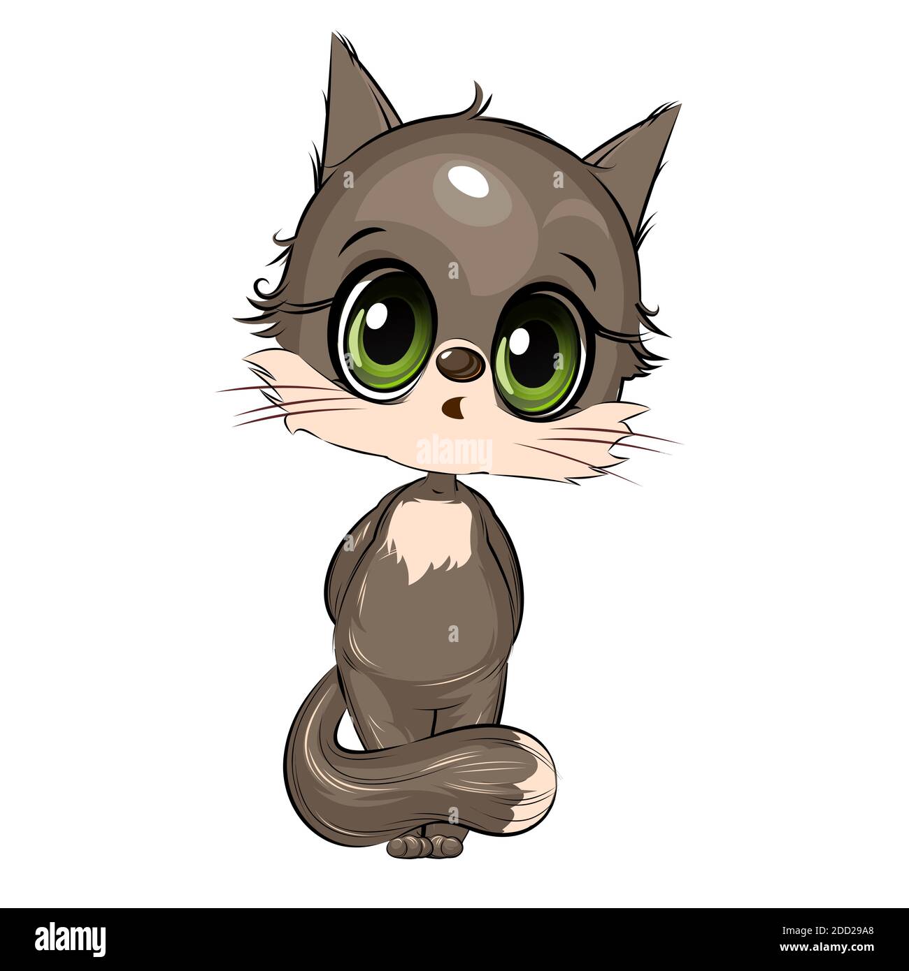 Little Kitten. Kitty cub. Cute funny animal. Child. Cartoon style ...