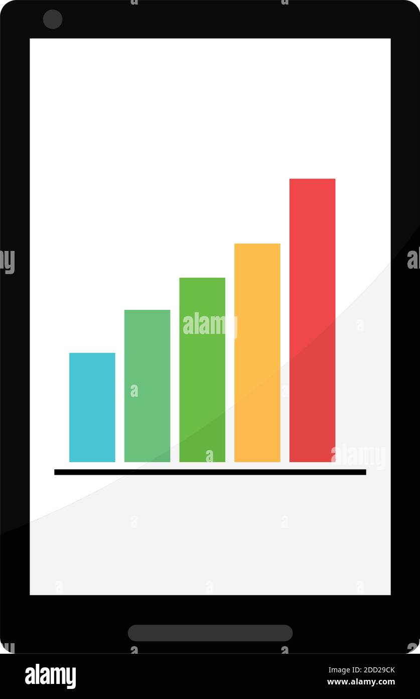 Isolated digital report in white background financial icon- Vector ...