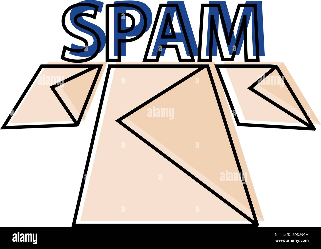 Isolated spam online digital marketing colorful icon in white ...