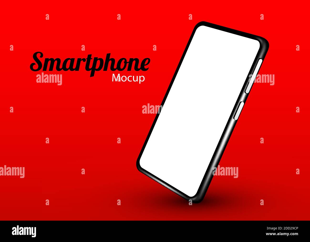 Realistic smartphone mockup. Cellphone frame with blank display isolated template. Mobile device ...