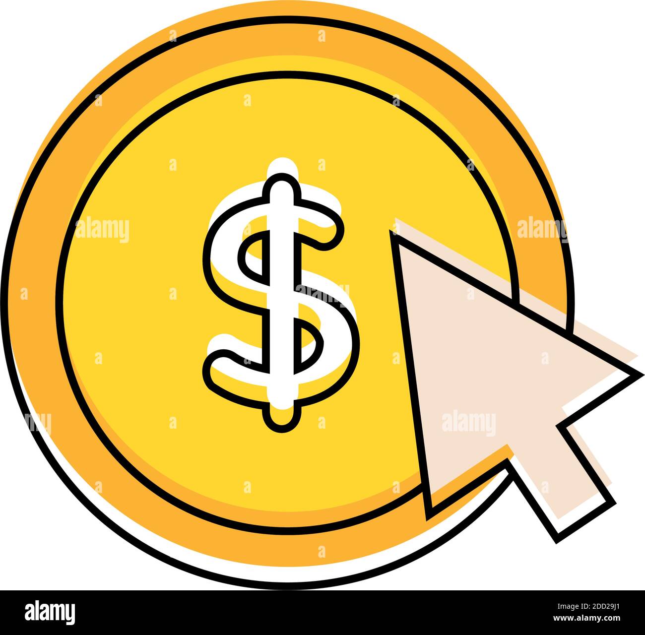 Isolated money button shop online digital marketing colorful icon in ...