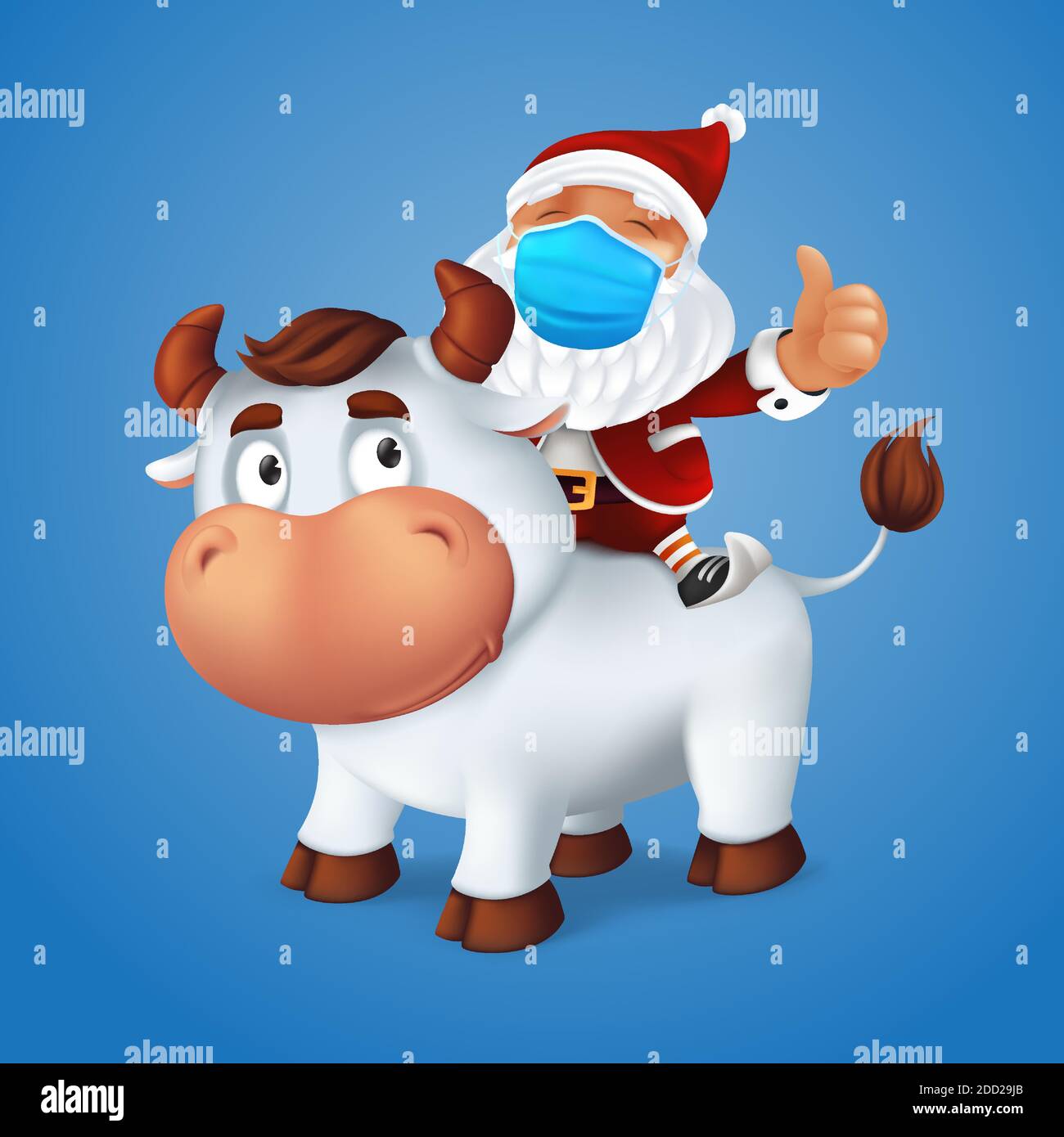 Funny silver Ox animal symbol of the year in the Chinese zodiac ...