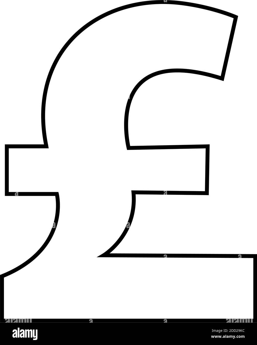Isolated pound sterling symbol draw in white background financial icon ...