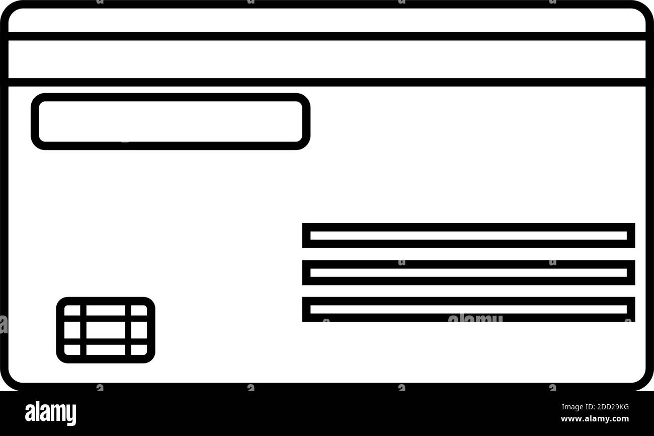 Isolated credit card draw in white background financial icon- Vector ...