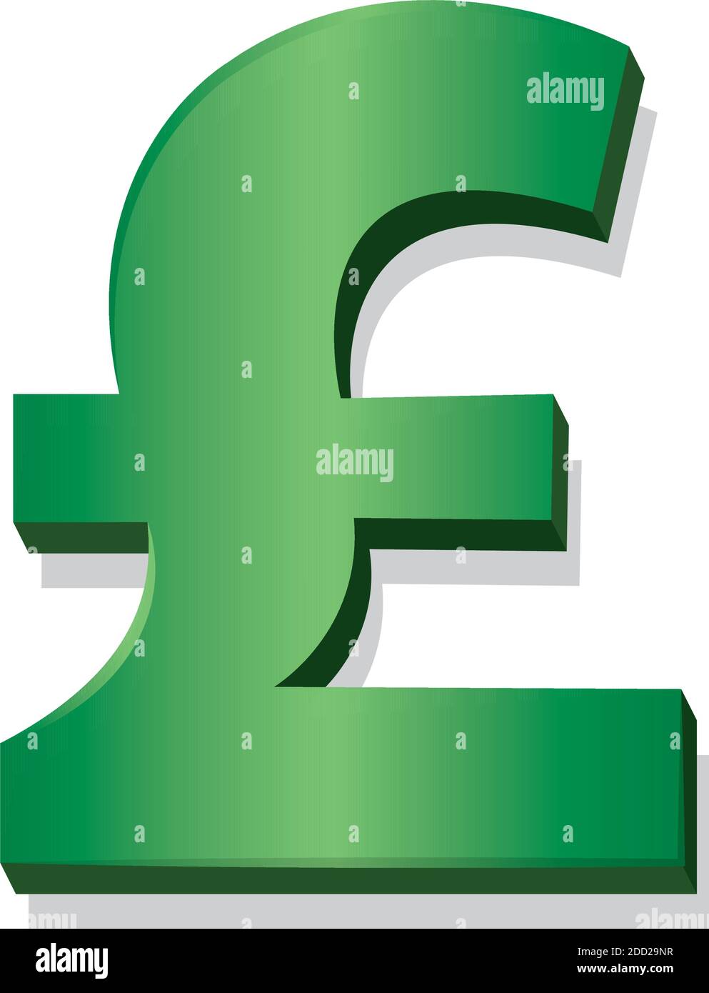 Isolated pound sterling symbol green in white background financial icon ...