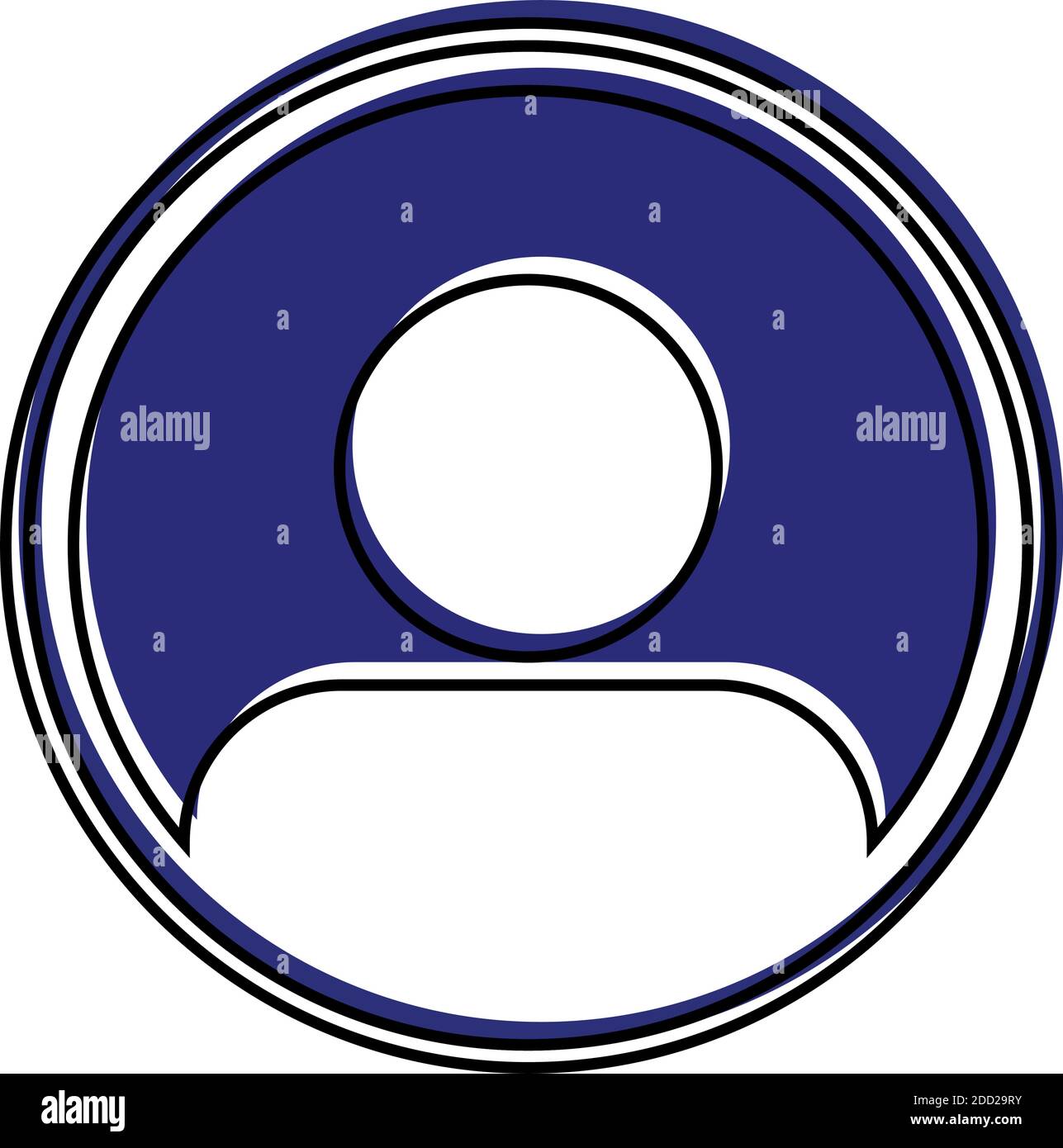 Isolated profile online digital marketing colorful icon in white ...