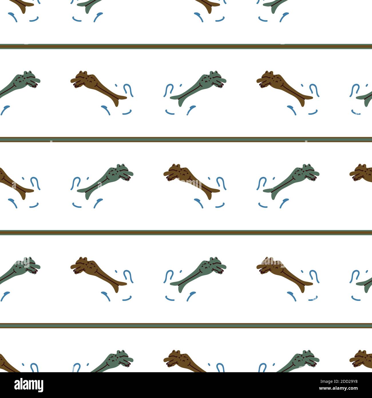 Cute frog jumping vector pattern. Wildlife pond amphibian home decor ...
