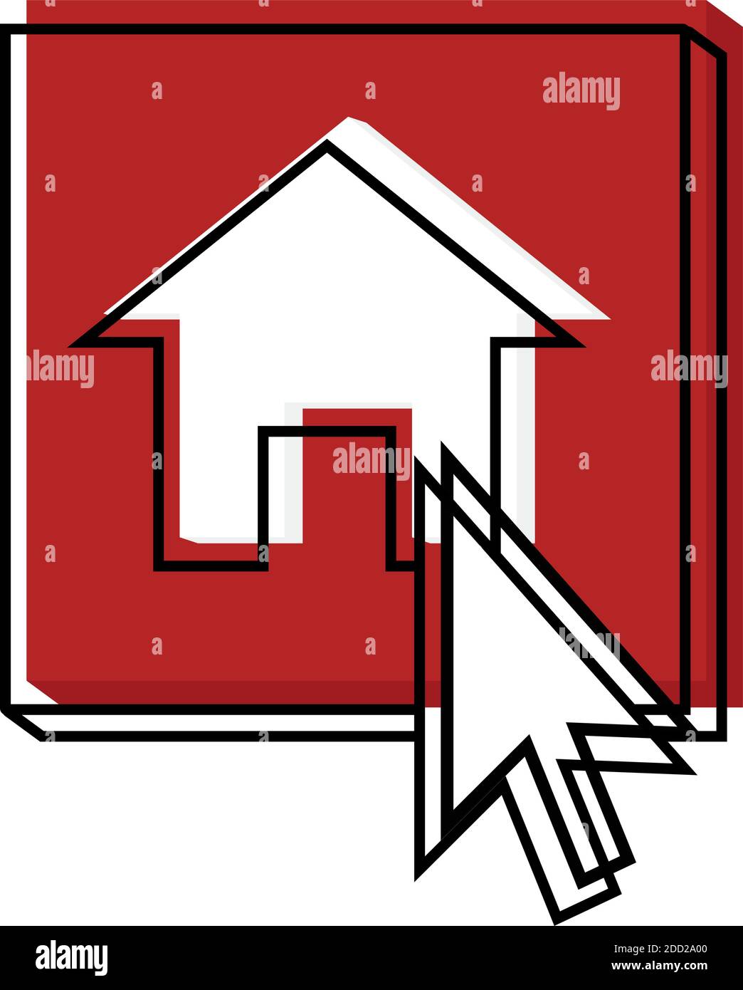 Isolated home button shop online digital marketing colorful icon in ...