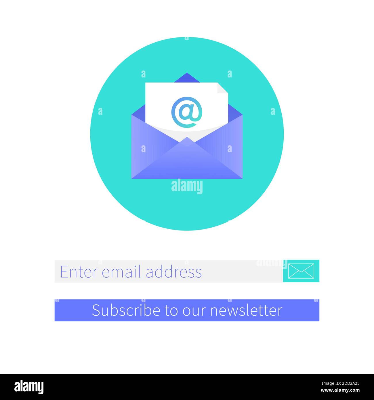 Subscribe to our newsletter square web banner template. Opened envelope ...