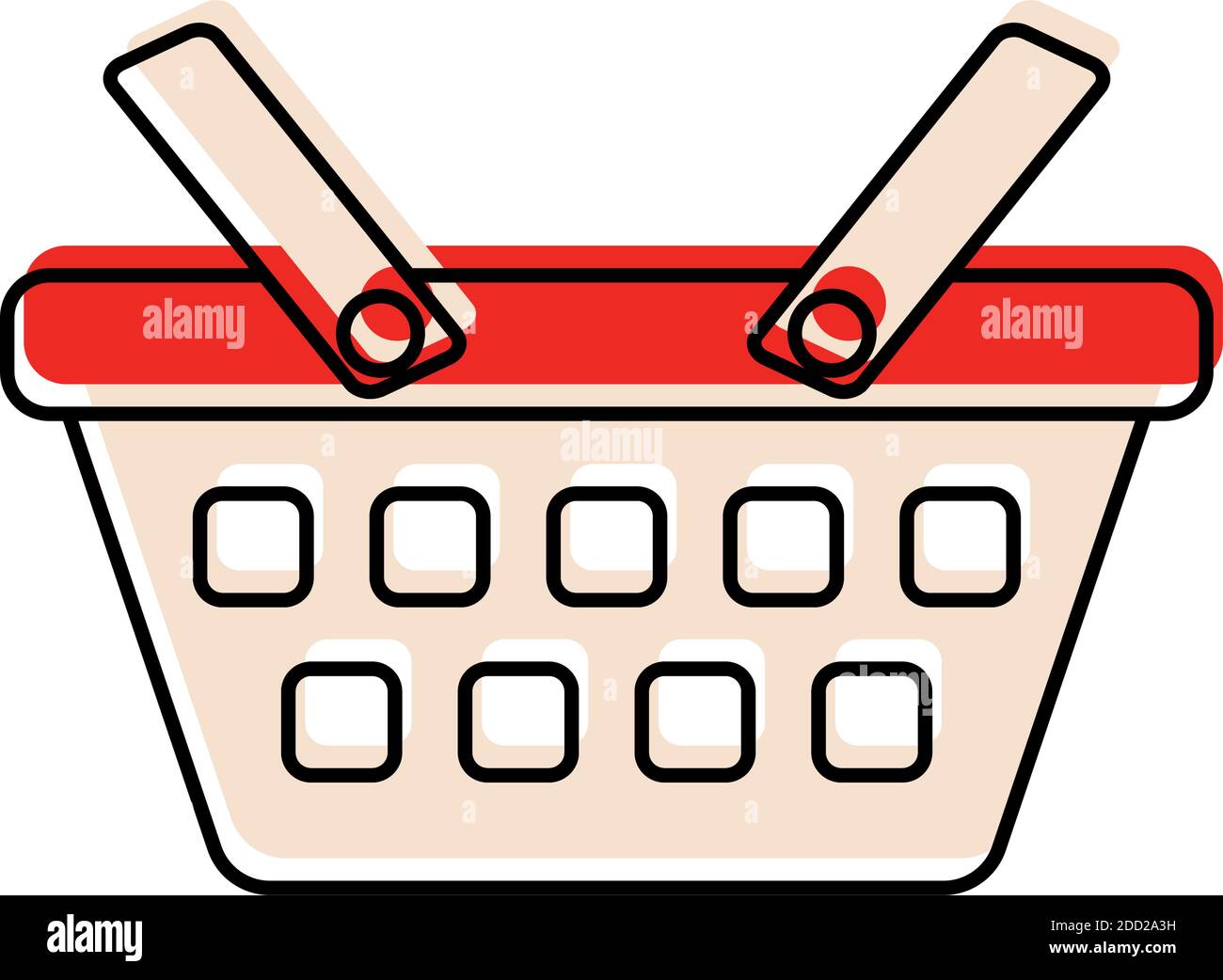 Isolated basket market digital marketing colorful icon in white ...