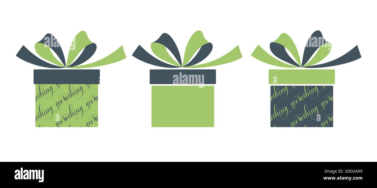 Set of green gift boxes Stock Vector Image & Art - Alamy