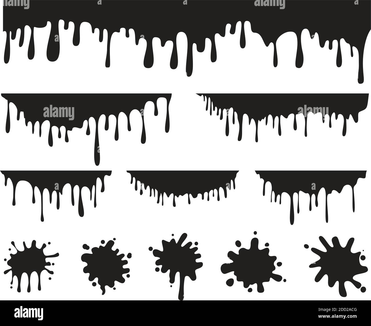 Black splash isolated on transparent background. Vector illustration ...