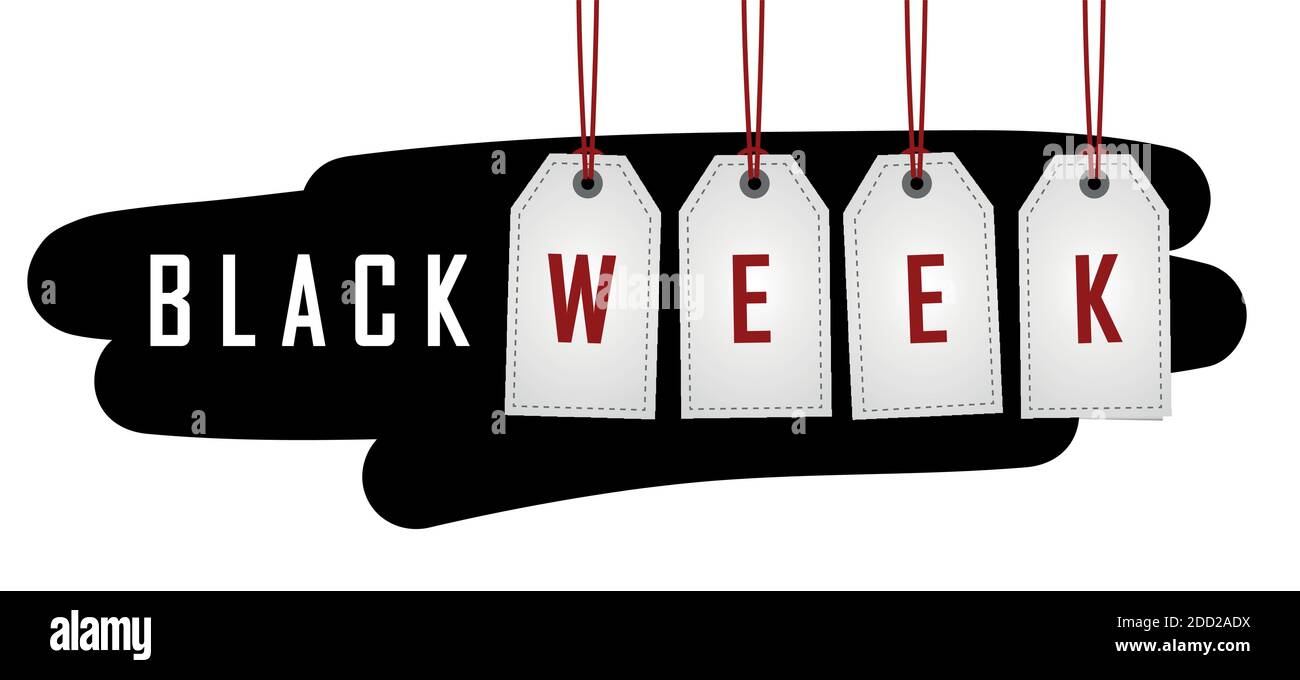 black week promotion hanging label vector illustration EPS10 Stock ...