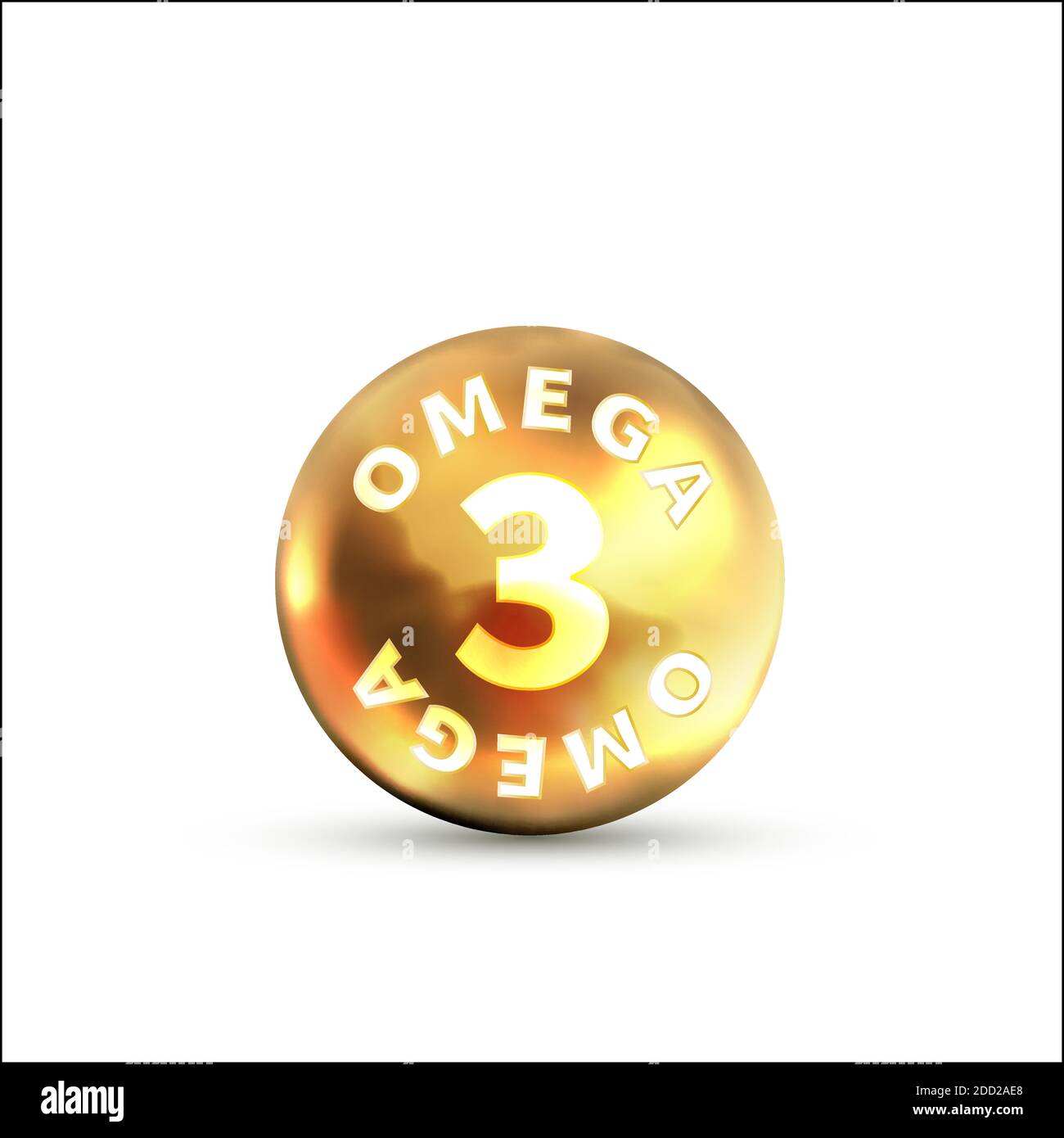 Bright glossy icon of omega 3 isolated on white Stock Vector Image ...