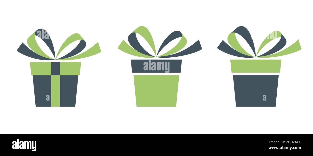 Set of green gift boxes Stock Vector Image & Art - Alamy