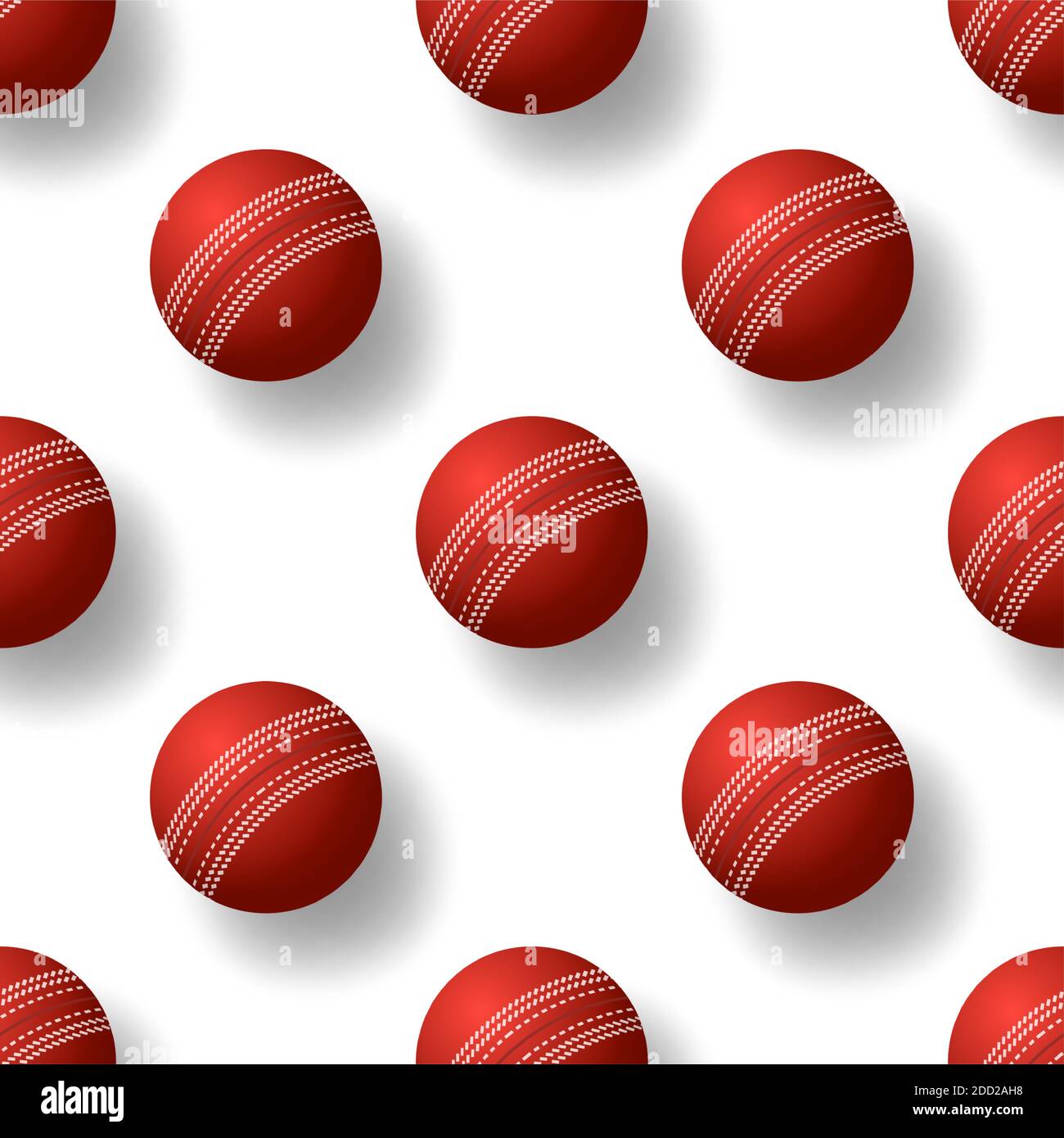 Cricket ball seamless pettern vector illustration. realistic cricket ...