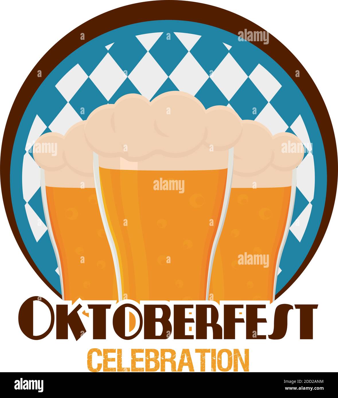 Isolated beers oktoberfest celebration logo icon- Vector Stock Vector ...