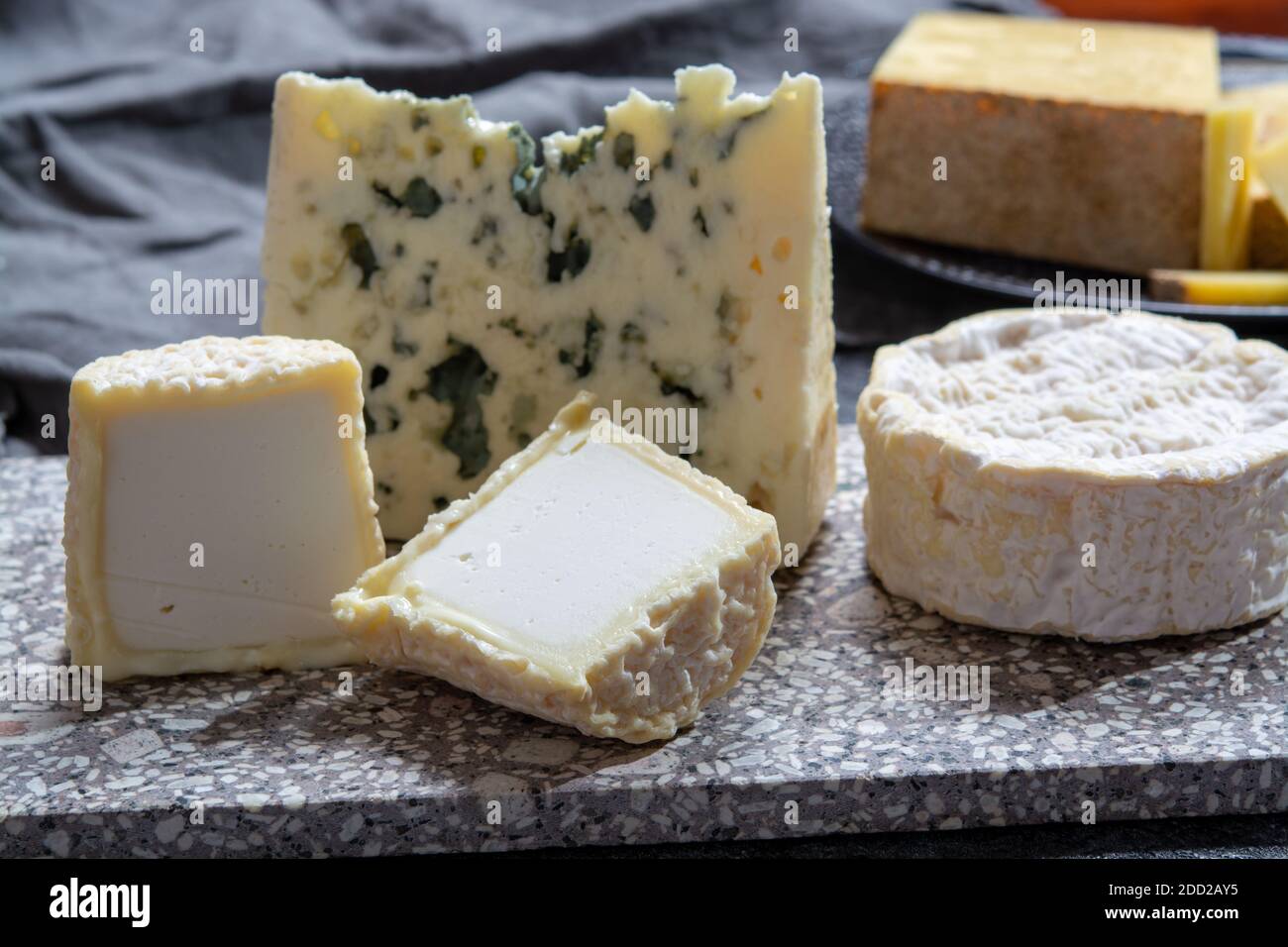 Cheese collection, French cheeses made from goat, cow and sheep melk ...