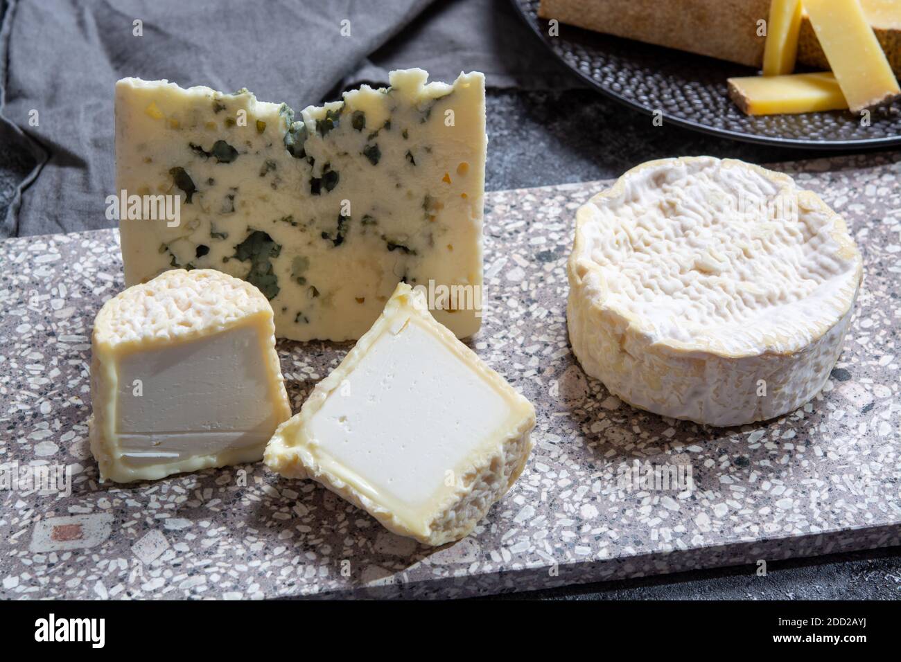 Cheese collection, French cheeses made from goat, cow and sheep melk ...