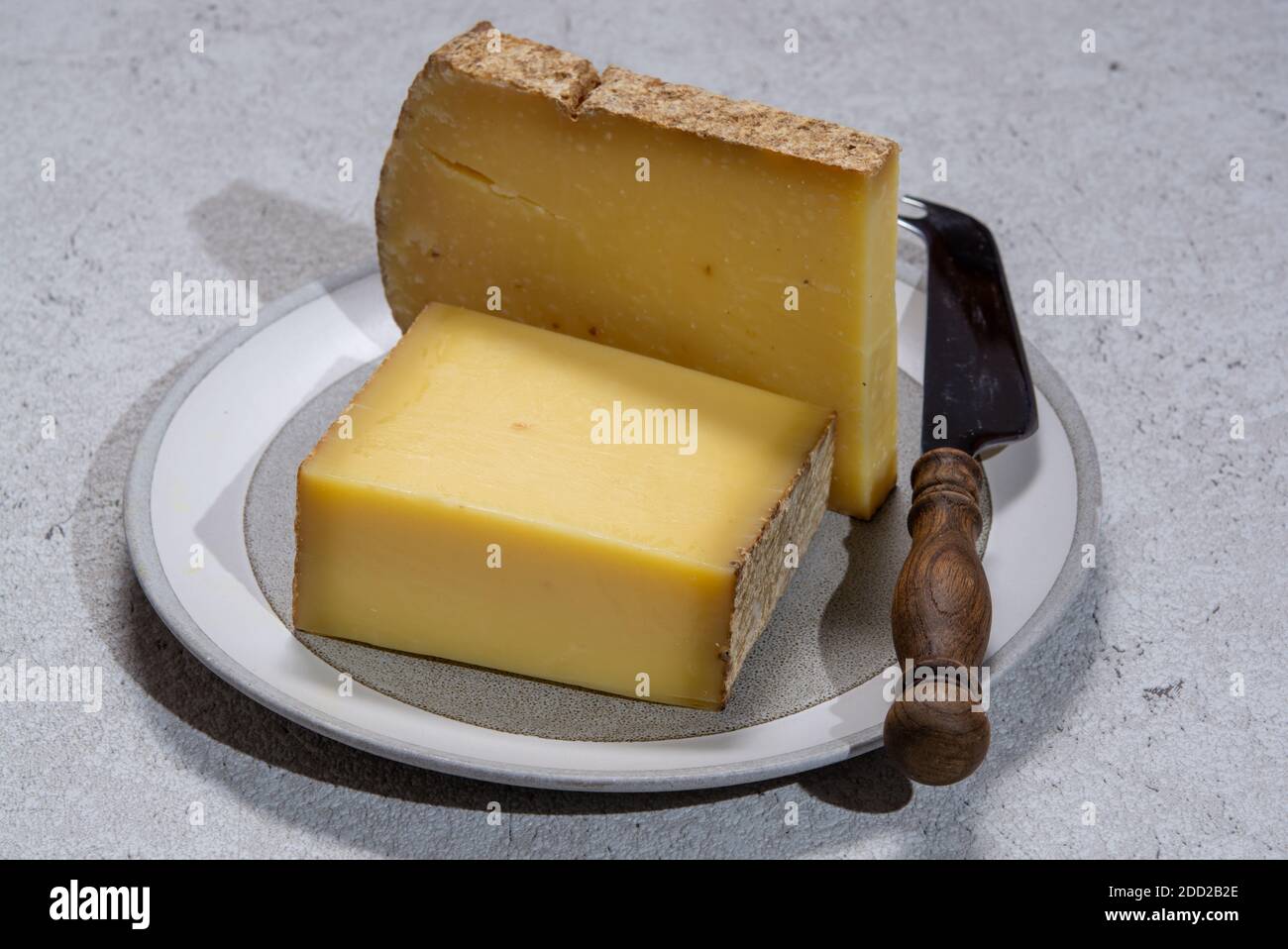 Cheese collection, French hard comte cheese made from cow milk in ...