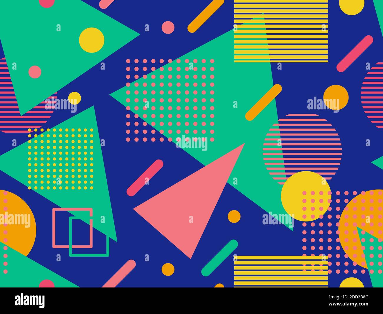Seamless pattern with geometric shapes in the style of the 80s ...